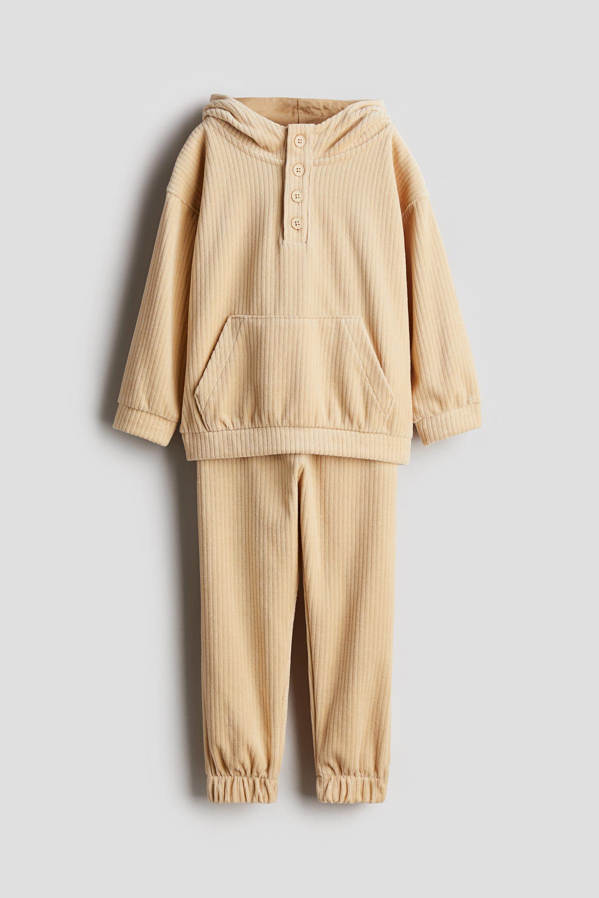2-piece Ribbed Velour Set | H&M Kuwait