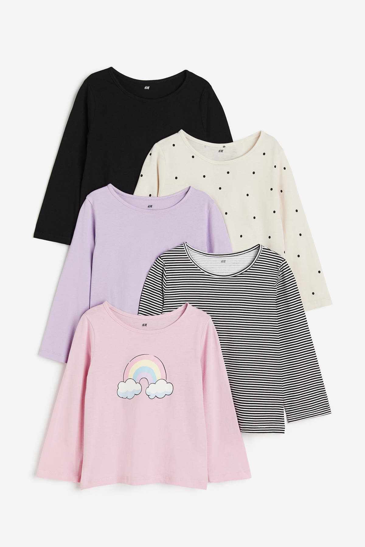 5-pack Long-sleeved Tops | H&M Kuwait