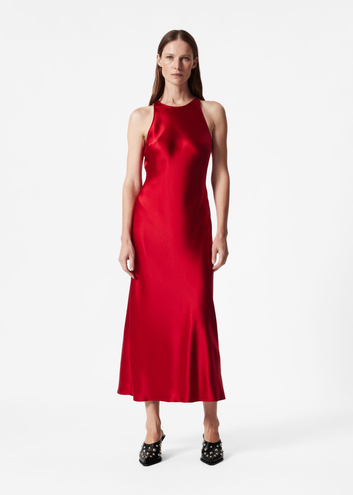 Sleeveless Satin Midi Dress | H&M Kuwait